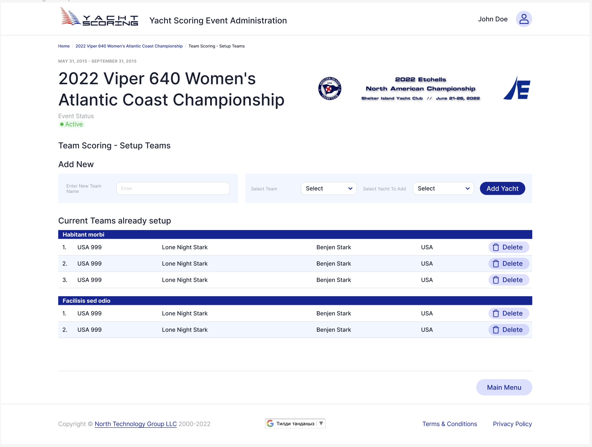 Yacht Scoring - A complete web based regatta management, administration ...